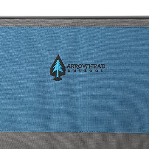 ARROWHEAD OUTDOOR 51” Heavy-Duty Portable Folding Table, 8 Cup Holders, Integrated Cooler, 2 Side Storage Pouches, No Sag Surface, Carrying Case, Steel Frame, High-Grade 600D Canvas, USA-Based Support