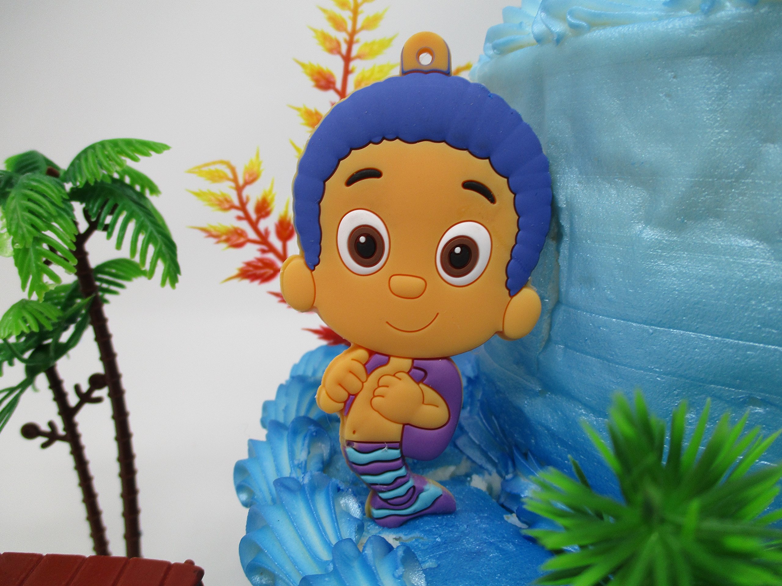 Bubble Guppies Birthday Cake Topper Set Featuring Gil and Friends with Underwater Decorative Accessories