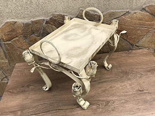 Breakfast in bed tray, iron anniversary gift for her, rose, floral, serving tray, coffee table, iron gift, iron gift for her, bed tray, tray
