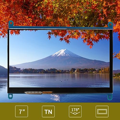 ASHATA 7 Inch Capacitive Touchscreen Monitor, 1024X600 LCD Display Screen, Support 5 Point Touch, Portable Monitor for, for Win7 Win8 Win10 System, Drive Free