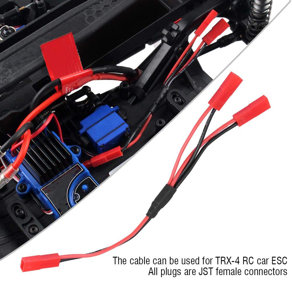Dilwe 2Pcs JST Y Cable, Feale to Female Connector Plug Wire for -4 ESC RC