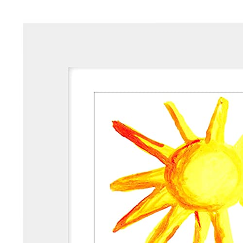 Americanflat 10x12.5 Kids Art Frame - Front Loading Picture Frame - Use as 8.5x11 Frame with Mat or 10x12.5 Frame Without Mat - My Mini Masterpiece - Holds 100 Artworks - White