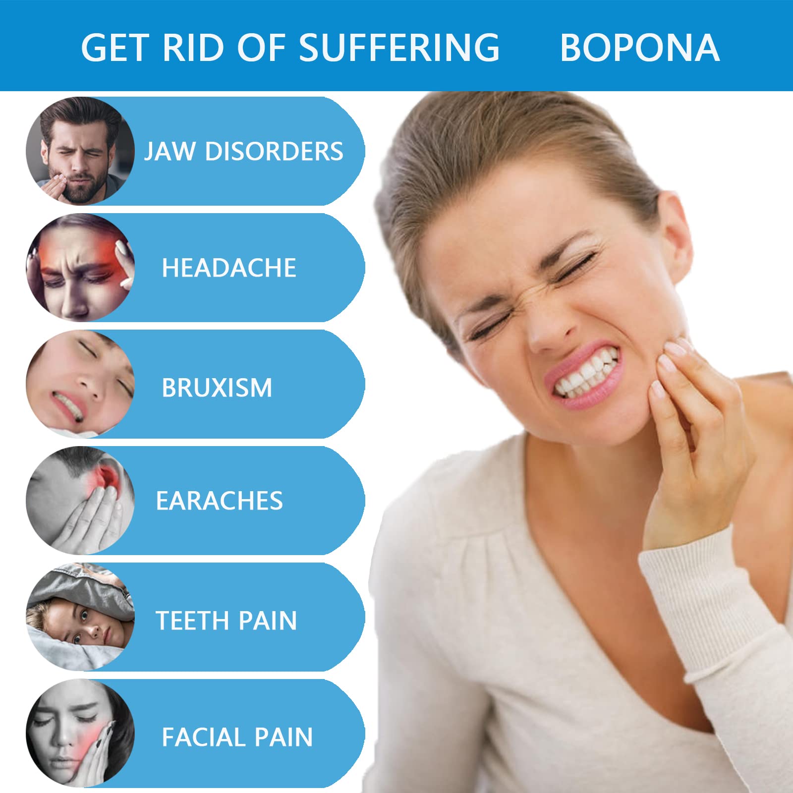 BOPONA Mouth Guard, 4 Pack Moldable Mouth Guard for Clenching Teeth at Night with Hygiene Case, Night Guard for Teeth Grinding (2 Regular & 2 Heavy Duty)
