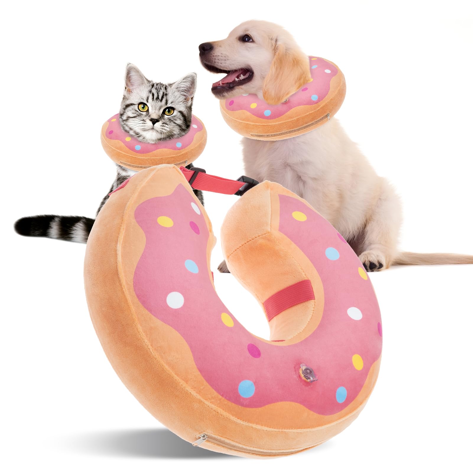 BINGPET Protective Dog Cone Collar,Soft Recovery Pet Cone for Dogs Cats,Washable Protective Recovery Collar for Large Medium Small Dogs,Inflatable Dog Cone,Adjustable Pet Recovery Cone After Surgery