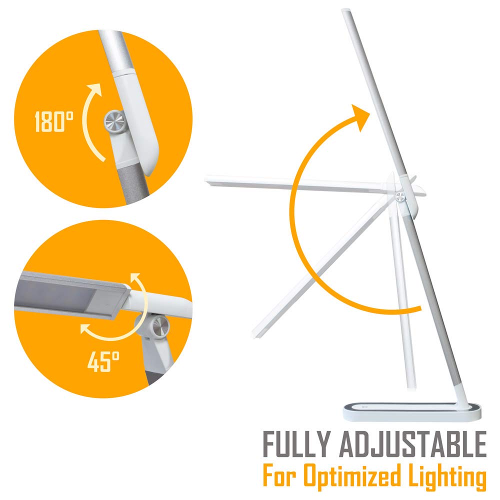 Aultra LED Desk LAMP Light - Touch Control Desk Lamp with Multiple Brightness Level - Lights for Bedroom, The Office Desk, Reading Lamps, Bedside Table and Standing Desk (White)