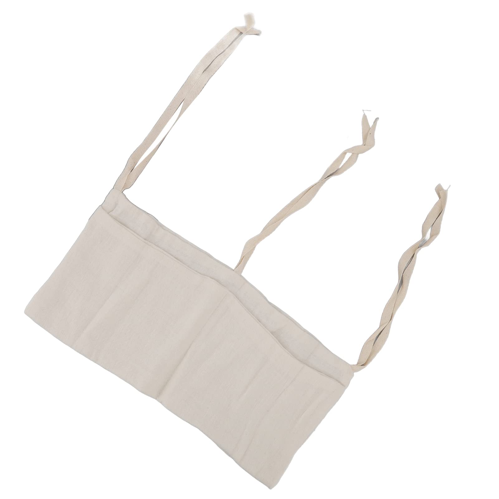 Baby Bed Hanging Bag, Baby Bedside Toy Bag Strap Pure Cotton Fabric 2 Pockets for Home (Beige)