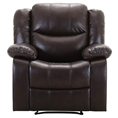 Amazon Brand – Ravenna Home Recliner Chair, 37"W, Leather, Brown