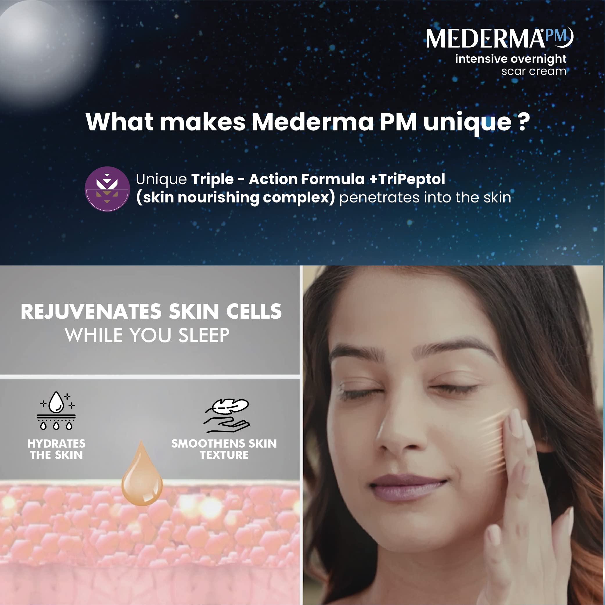 Mederma PM Intensive Overnight Scar Cream - Works with Skin's Nighttime Regenerative Activity - Once-Nightly Application Is Clinically Shown to Make Scars Smaller & Less Visible- 1.7 ounce