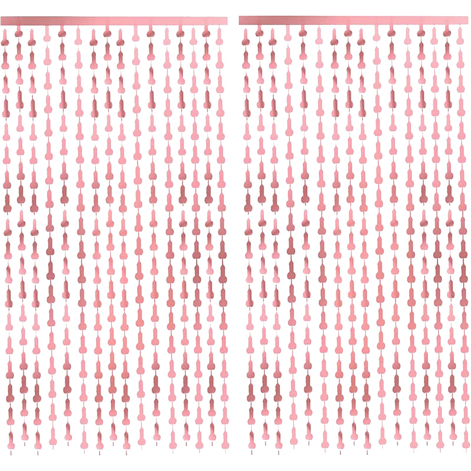 Bachelorette Party Decorations Rose Gold Fringe Curtains Bridal Shower Decorations Hen Party Rose Gold Pink Backdrop (2 Pack 3.2 x 6.6 ft) (Rose Gold)