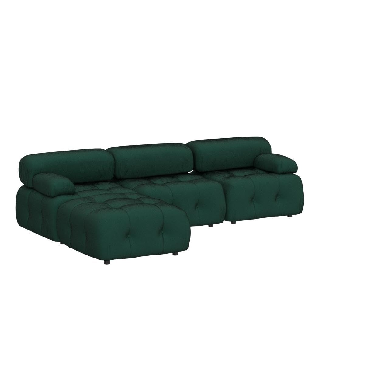 Modular Sectional Sofa, Living Room Couch Button Tufted Designed Cloud Sofa DIY Combination, L Shaped Couch with Reversible Ottoman, Beige Velvet