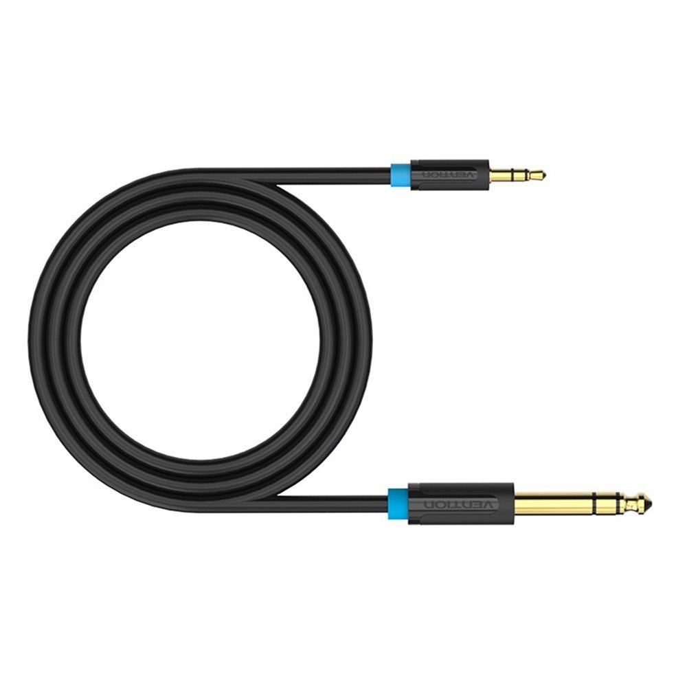 EVNSIX Audio Instrument Cable - 5FT 1/8" Male to 1/4" Male Aux Jack TRS Stereo Audio Cable for iPhone, iPod,Guitar Laptop Amplifier Microphone/24K 15U Gold Plated PVC Infection Molding Shell