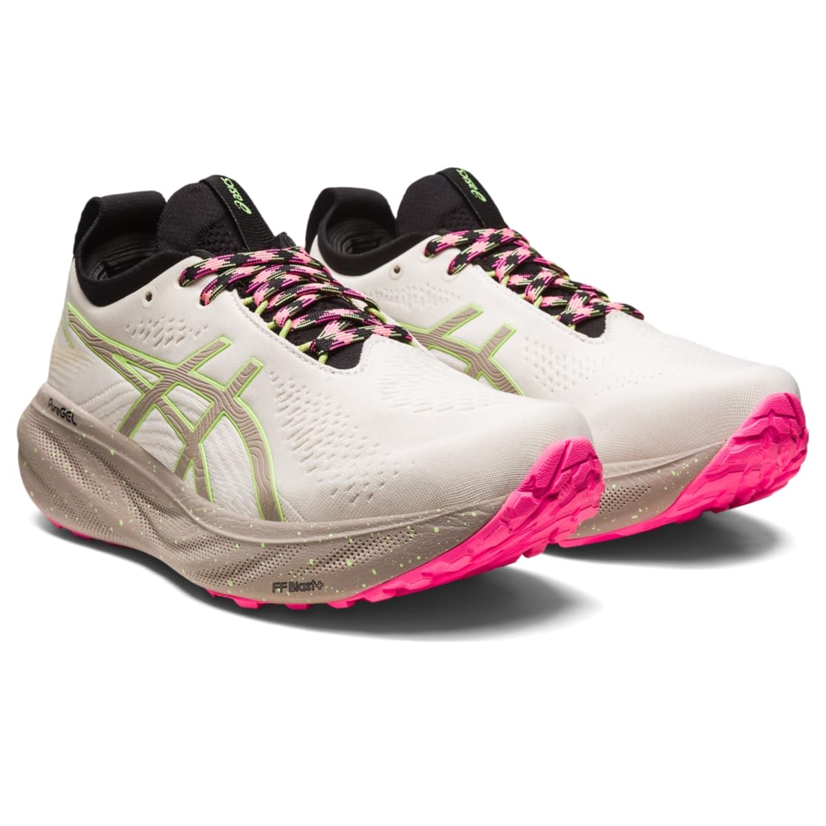 ASICS Women's Gel-Nimbus 25 Trail Shoes, 8.5, Nature Bathing/Lime Green