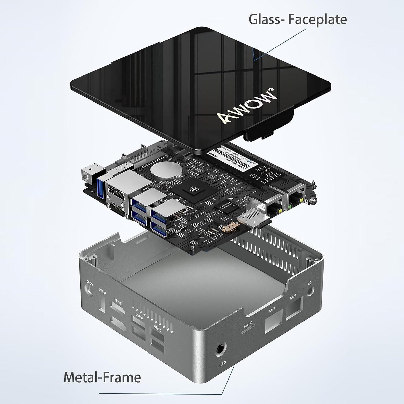 AWOW Fanless Mini PC Windows 11 Pro, 8GB DDR4 RAM 256GB SSD Mini Desktop Computer Intel N4120, Home Office Business Micro PC Dual Display HDMI 4K@60Hz Dual Gigabit Ethernet, WiFi/BT/USB3.0 * 5