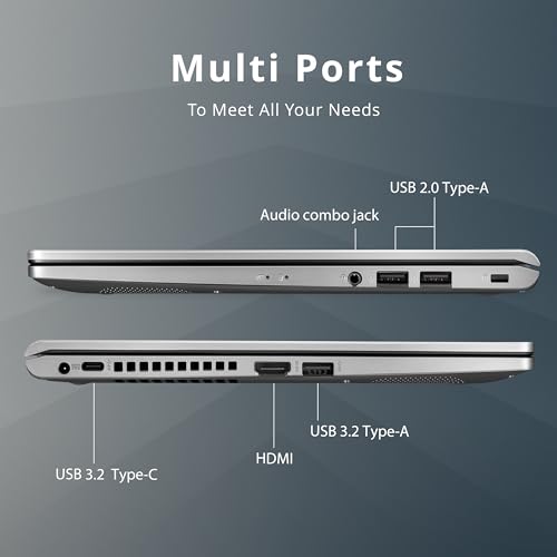 asus 2023 Vivobook 14/ HD Student Laptop, Intel Core i3-1115G4, 8GB RAM, 128GB PCIe SSD, Intel UHD Graphics, Webcam, WiFi 5, Bluetooth, Silver, Win 11, 32GB SnowBell USB Card