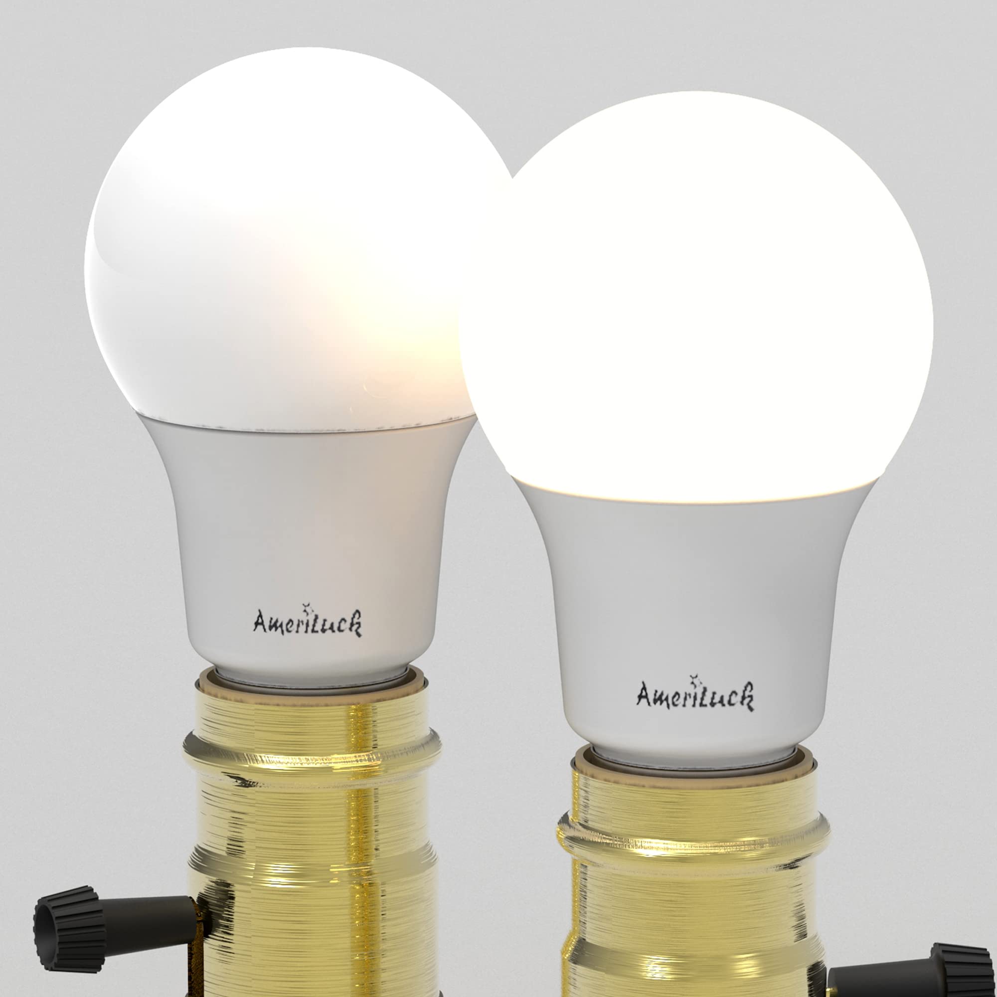 AmeriLuck 3-Way LED Light Bulb A19, 40-60-100W Equivalent, Low-medium-High Setting, Omni-Directional, Perfect for Reading and Needlework, 2700K Soft White, 2-Pack