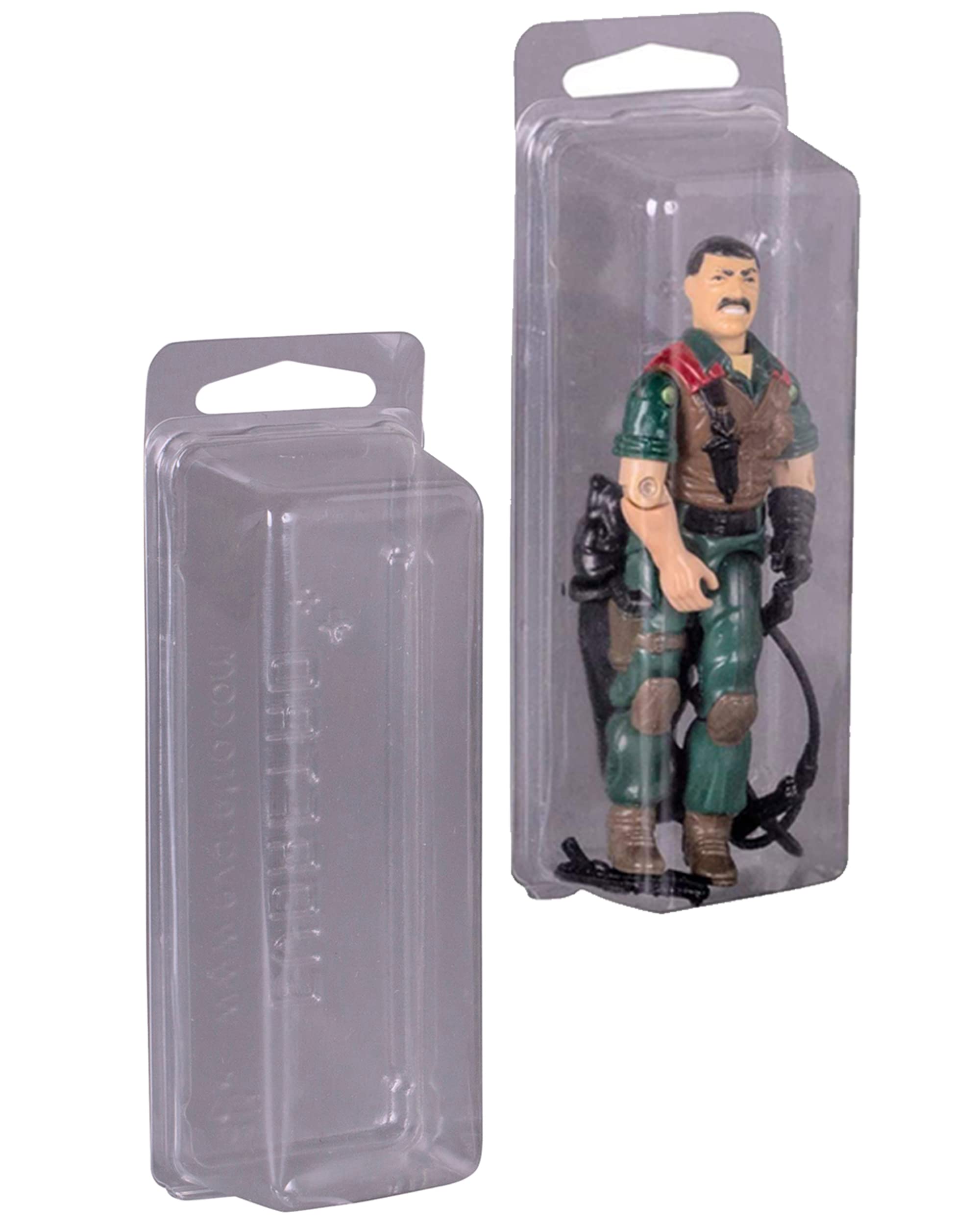 EVORETRO Loose Action Figure Display Case [50-Pack] Retro Plastic Blister Protective Case for 3.75 in Star Wars, Motu, Marvel, GI Joe Toy Figures, Scratch Resistant, Archive Grade, UV Resistant