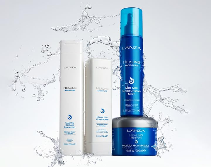 L'ANZA Healing Moisture Kukui Nut Conditioner, Renews Strength, Replenishes Moisture, for a Perfect Silky Look,Suitable for All Hair Types (8.5 Fl Oz)