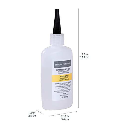 AmazonCommercial Super Glue, 1.98 oz (56 Gram), Clear