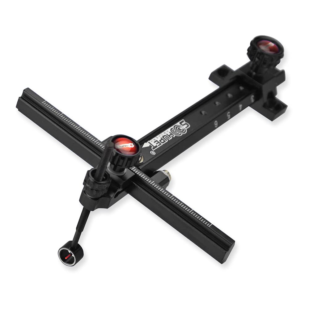 Archery Recurve Bow Sight T Shape Single Pin Bow Sight Archery Shooting Target Sight Adjustable Bow Sight for Target Practice (Black/6inch)