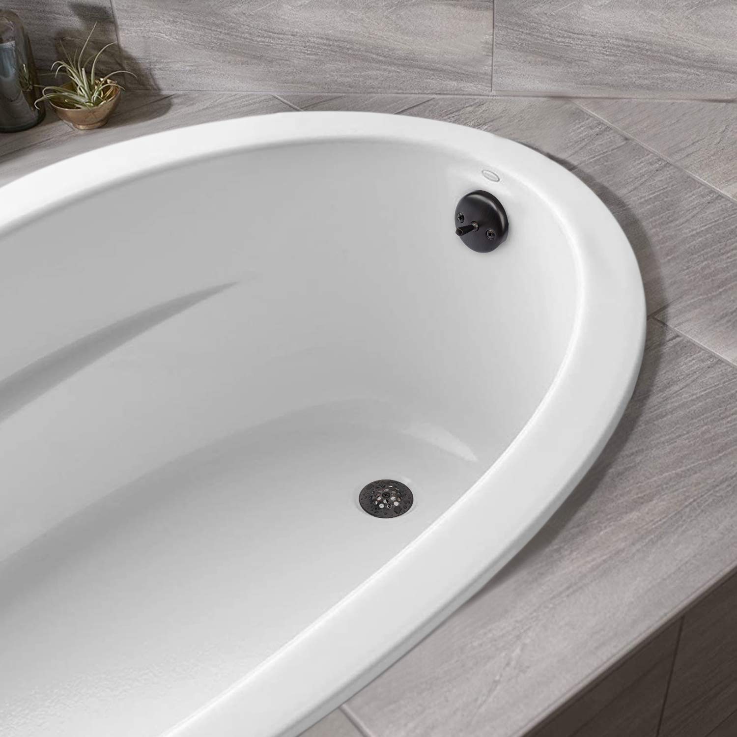 Artiwell Trip Lever Tub Trim Kit Set With Trip Lever Overflow Face Plate, Trip Lever Bathtub Drain with Strainer, Overflow and Matching Screws (OIL RUBBED BRONZE)