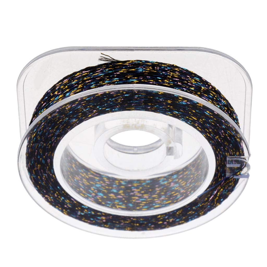 Baosity Metallic Guide Wrapping Fishing Line Thread for Rod Building, Black