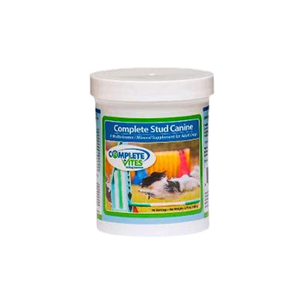 Complete Stud Canine ā Vitamin & Mineral Supplement for Breeding Stud Dogs -(<20lbs)-48 nutrients-Improve Sperm/breeding Potential** Omega Fatty Acids, Amino Acids, Digestive Enzymes + More 105 Grams