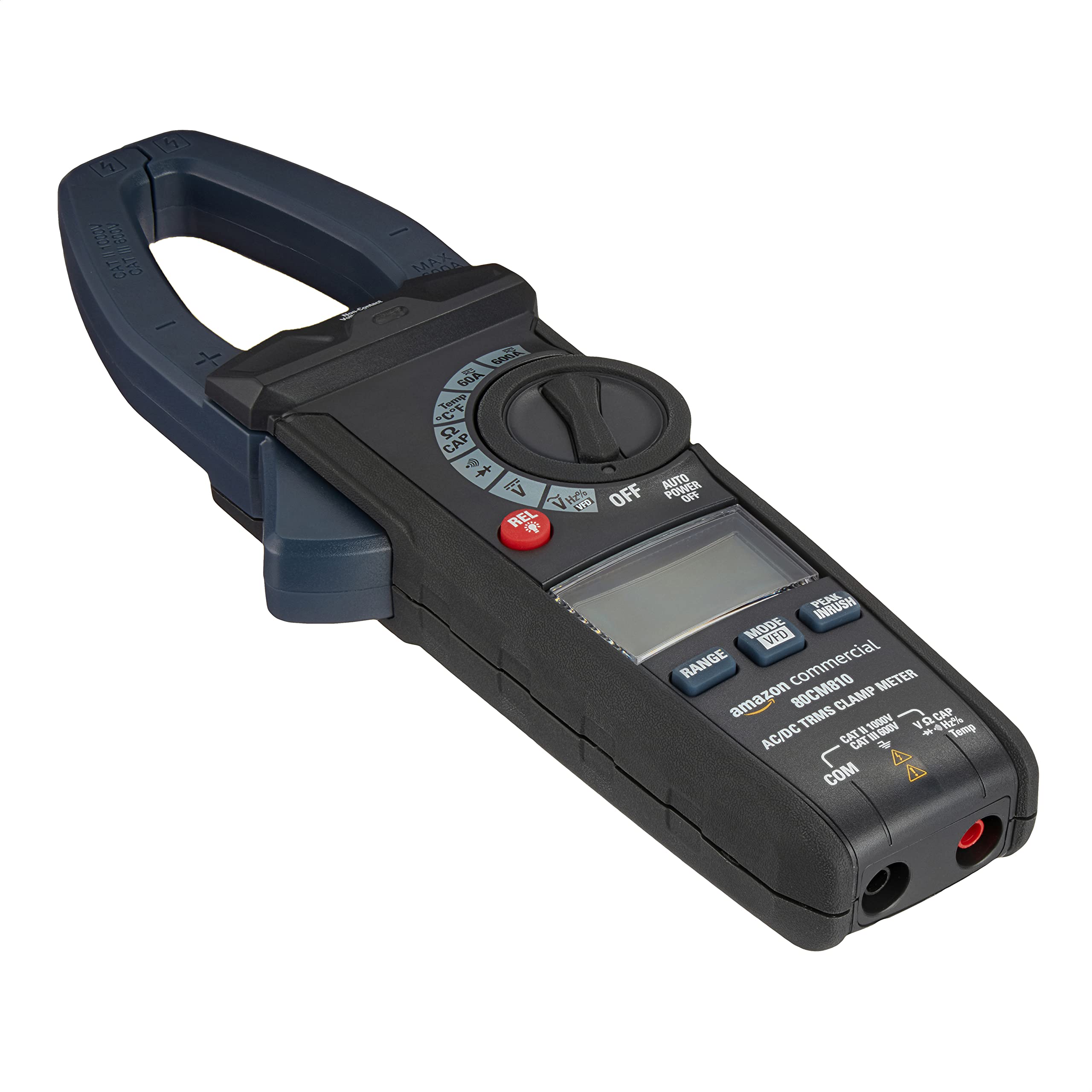AmazonCommercial 600A AC/DC Clamp Meter, True RMS, NCV, Flashlight, 6000 Count
