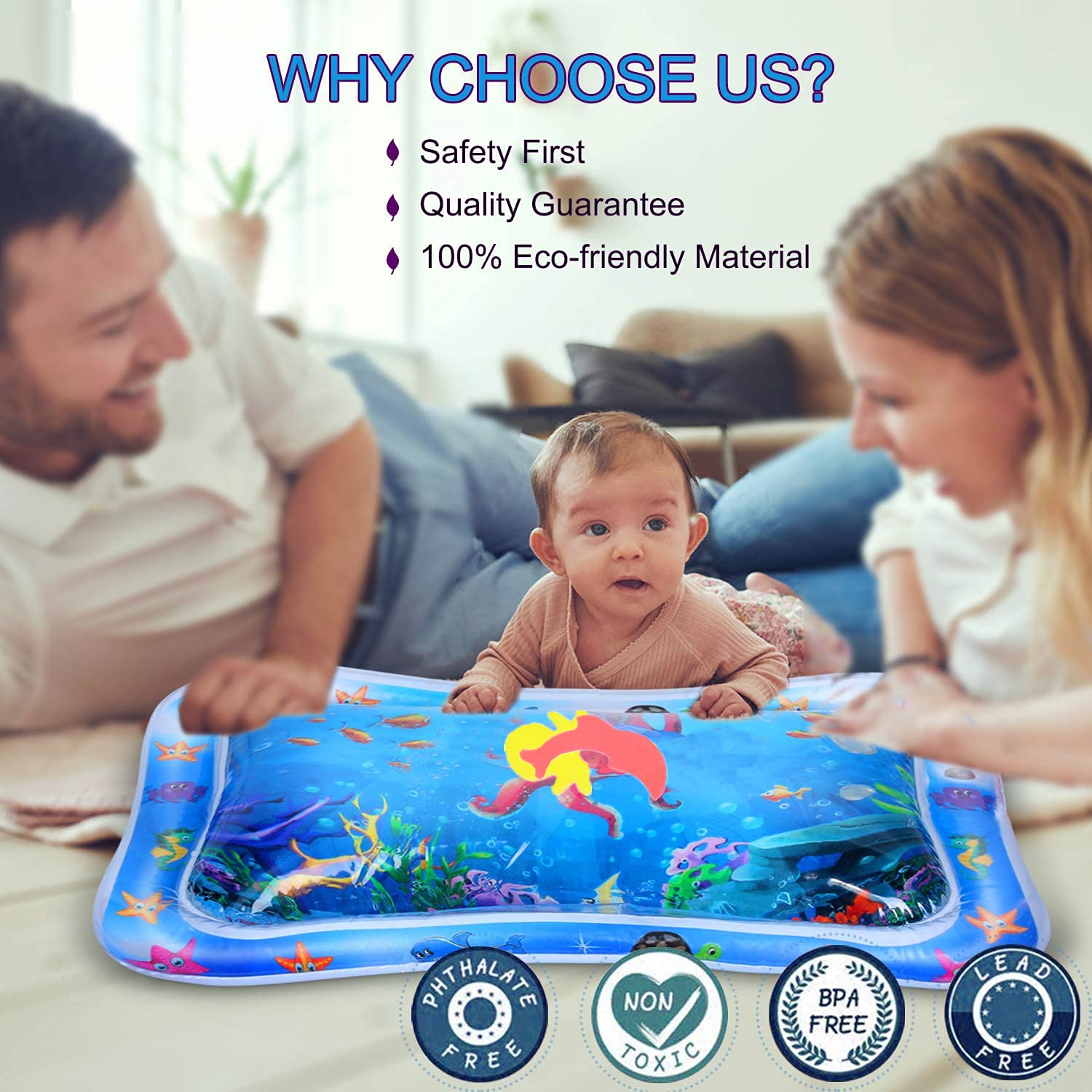 Baby Water Mat 0-3 Years Old- Play Mat Infants and Toddlers