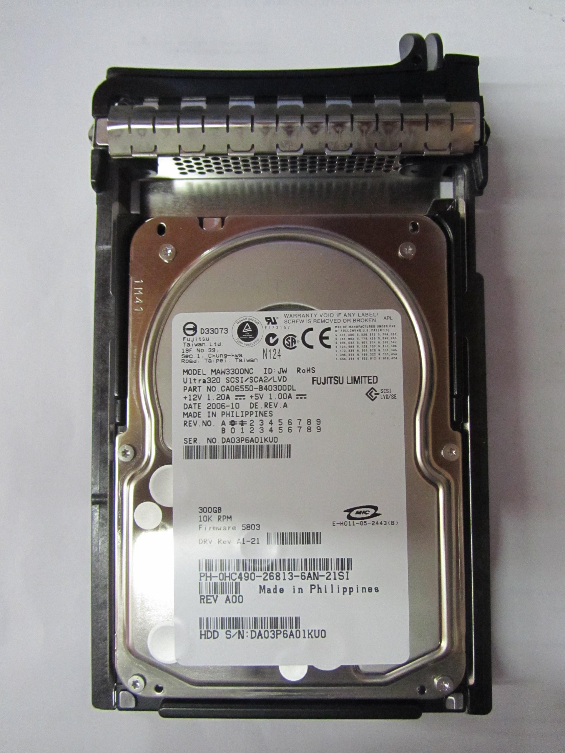 Fujitsu CA06550-B40300DL FUJITSU 300GB 10000RPM 80PIN 3.5INCH SCSI Ultra 320 Hard Drive