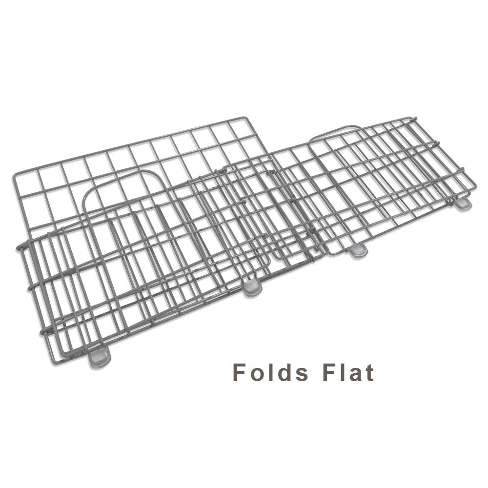 Atlantic Tabletop Wire Storage Basket, Heavy-Gauge Powder-Coated Metal Wire Construction, Stackable for Easy Expansion, Collapsible & Foldable, Non-Slip Feet, Plastic Liner, PN 23308041 β Gray