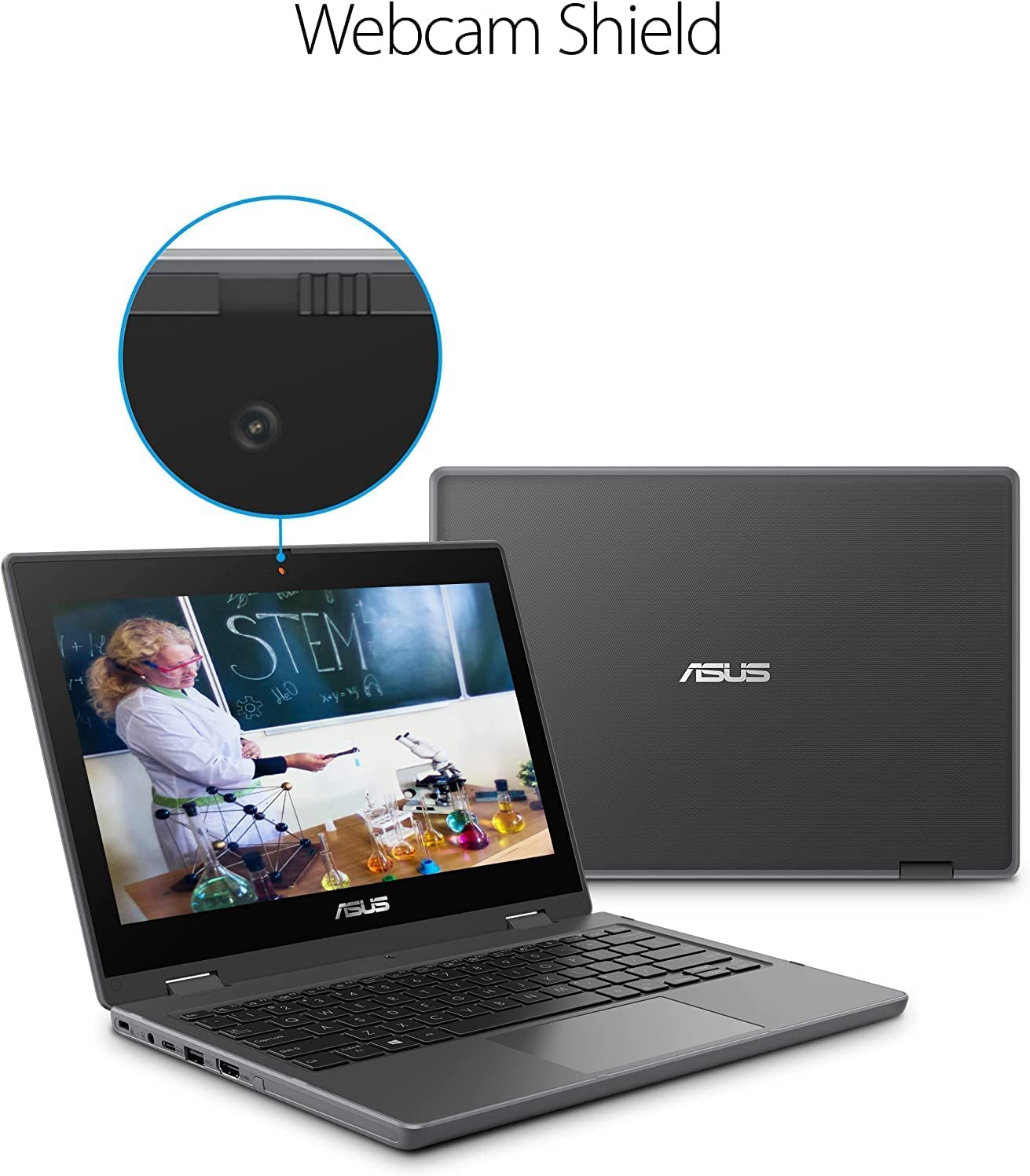 ASUS 2022 11.6'' HD 2-in-1 Touchscreen Business Laptop, Intel Celeron N4500 Processor, 4GB RAM, 128GB eMMC, Webcam, Intel HD Graphics 500, Windows 10 Pro, Dark Grey, 32GB SnowBell USB Card