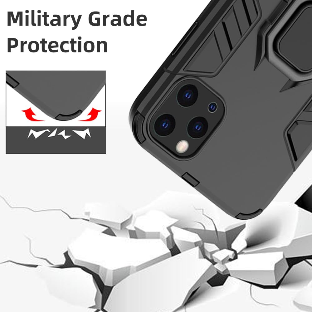 Arseaiy Case for Samsung Galaxy A40 Phone Case Cover with Kickstand Carbon Fiber Silicone Bracket Phone Holder Shockproof Bumper Slim Fit Telephone Shell Black