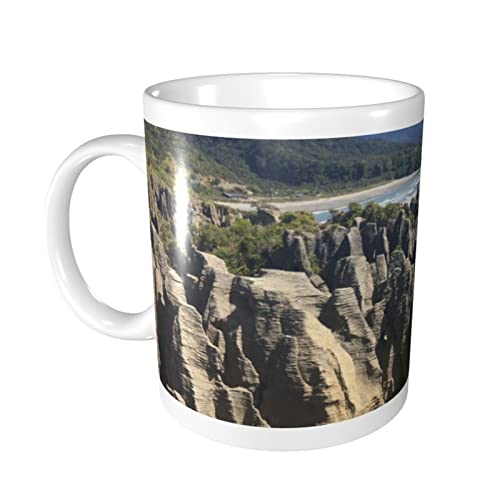 BAFAFA Rocks Scenic Printed Coffee Mugs Porcelain Coffee Cups With Handle Insulated Coffee Glass Ceramic Mugs for Tea Latte Cappuccino Cocoa