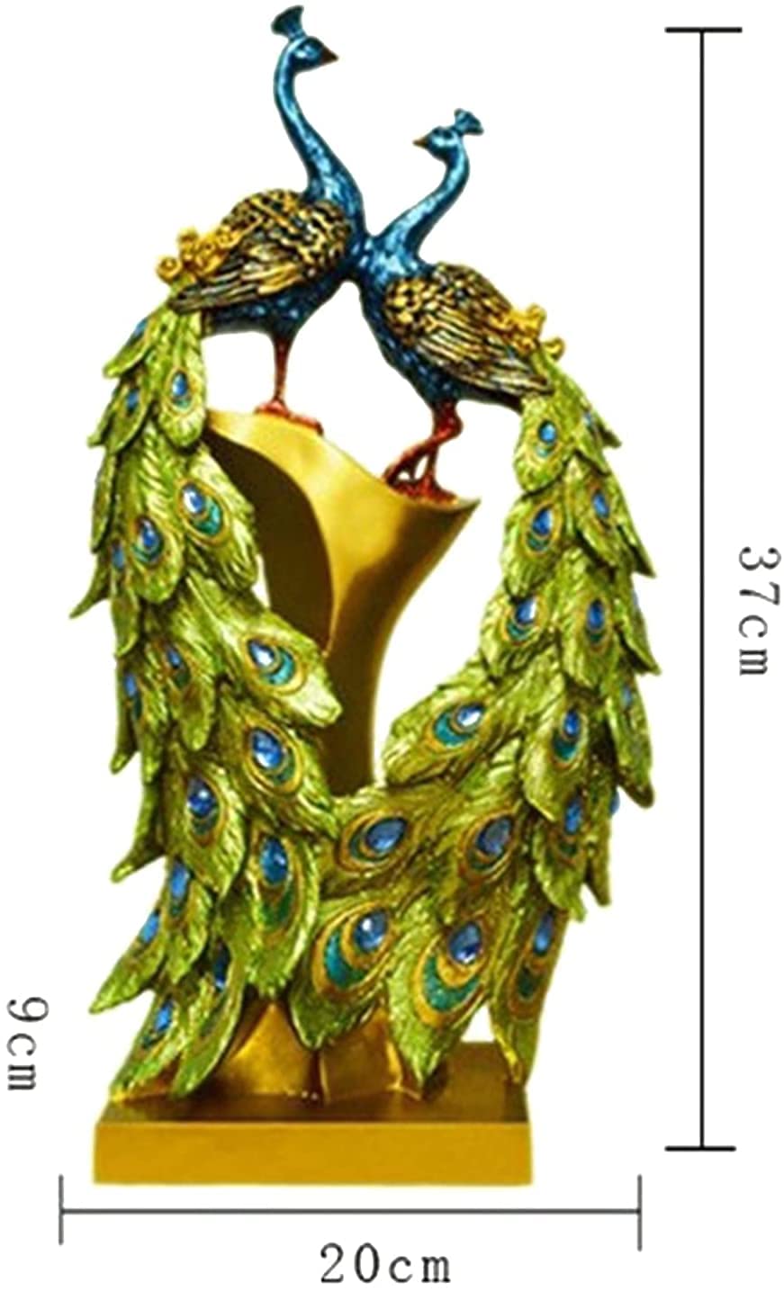 Peacock Figurine Desktop Statue Modern Peacock Ornament Desk Table Statue for Home Bedroom Living Room Garden Office - Style 01