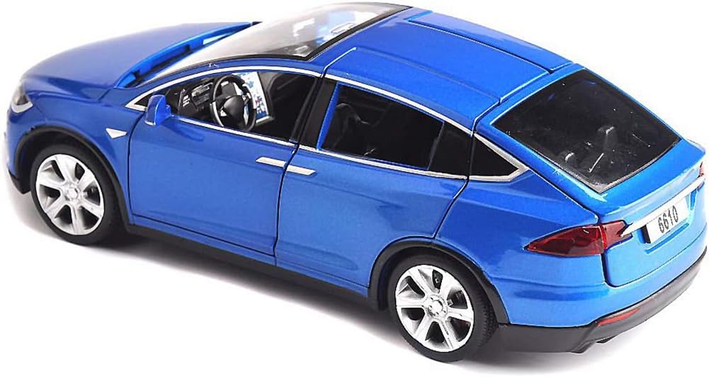 ANTSIR Car Model X 1:32 Scale Alloy diecast Pull Back Electronic Toys with Lights and Music,Mini Vehicles Toys for Kids Gift (Blue)