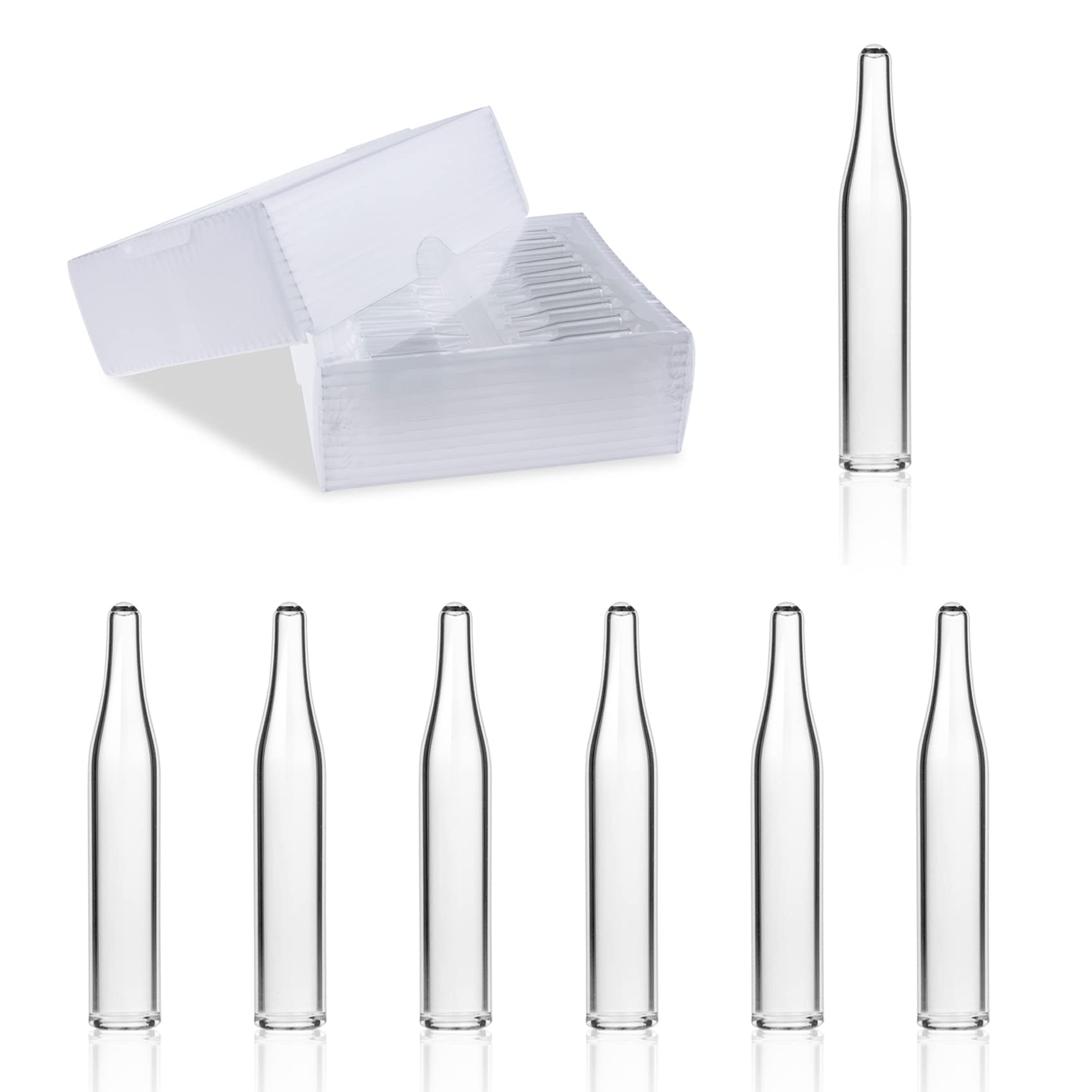 PEKYBIO Vial Insert, 5x31 mm Clear Glass Insert Conical Base, Volume 200 ul, Pack of 100