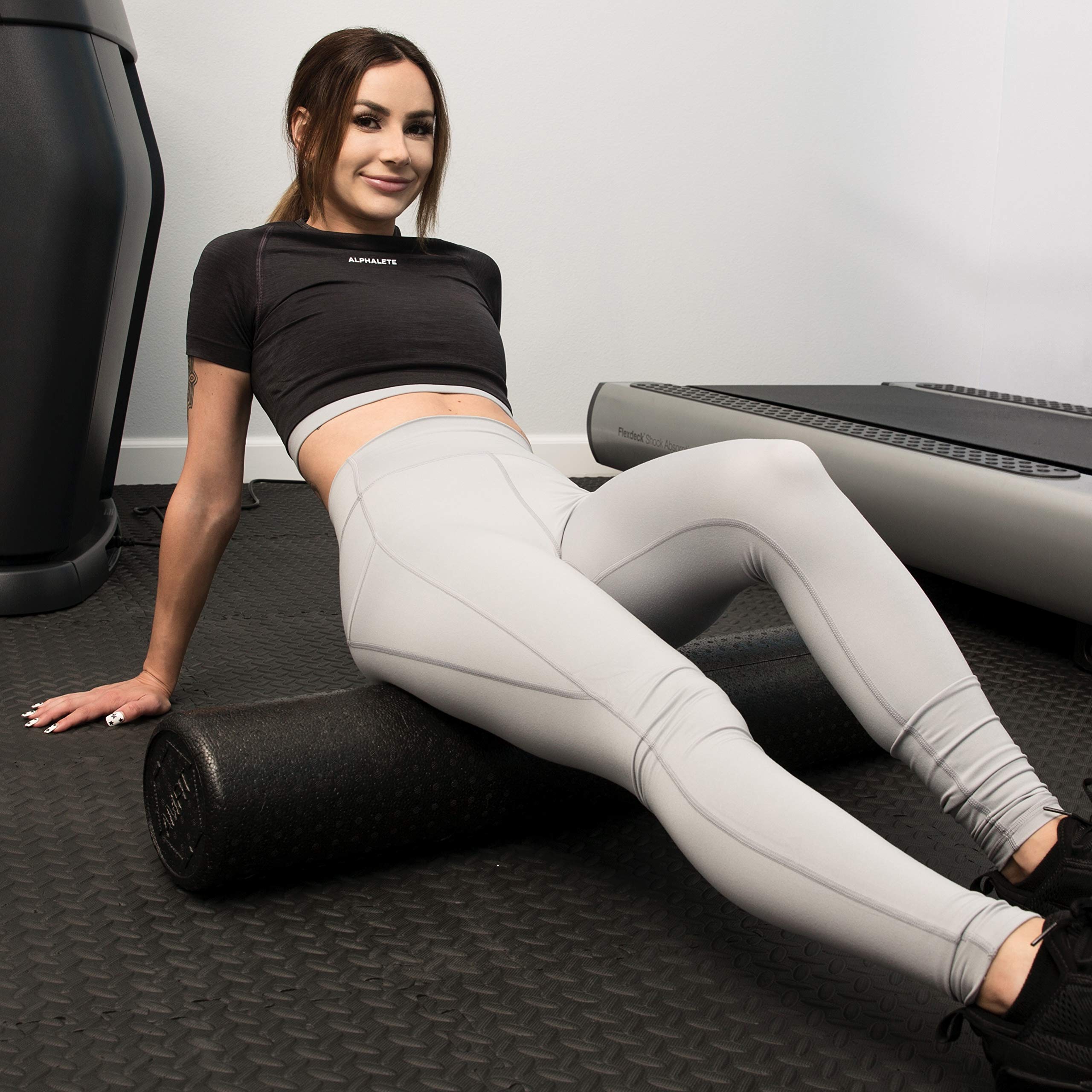 AMFit Foam Roller, High Density Foam Rollers for Muscles, Deep Tissue Massage, Back Pain, Yoga, Trigger Point, Self-Myofascial Release, Physical Therapy & Exercise, Muscle Roller (36 Inch, Black)
