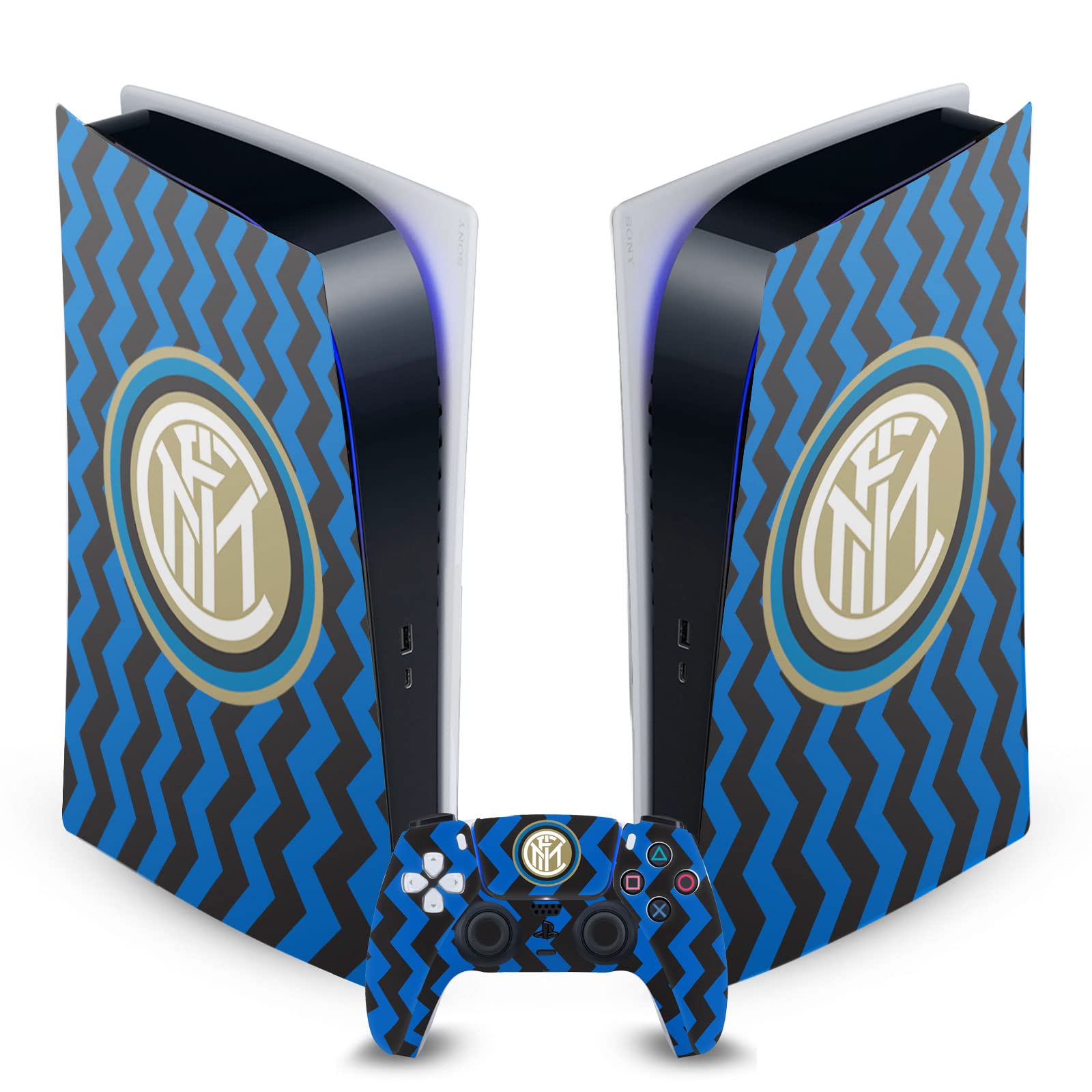 Head Case Designs Officially Licensed Inter Milan Home 2020/21 Crest Kit Vinyl Faceplate Gaming Skin Decal Compatible With Sony PlayStation 5 PS5 Digital Edition Console and DualSense Controller