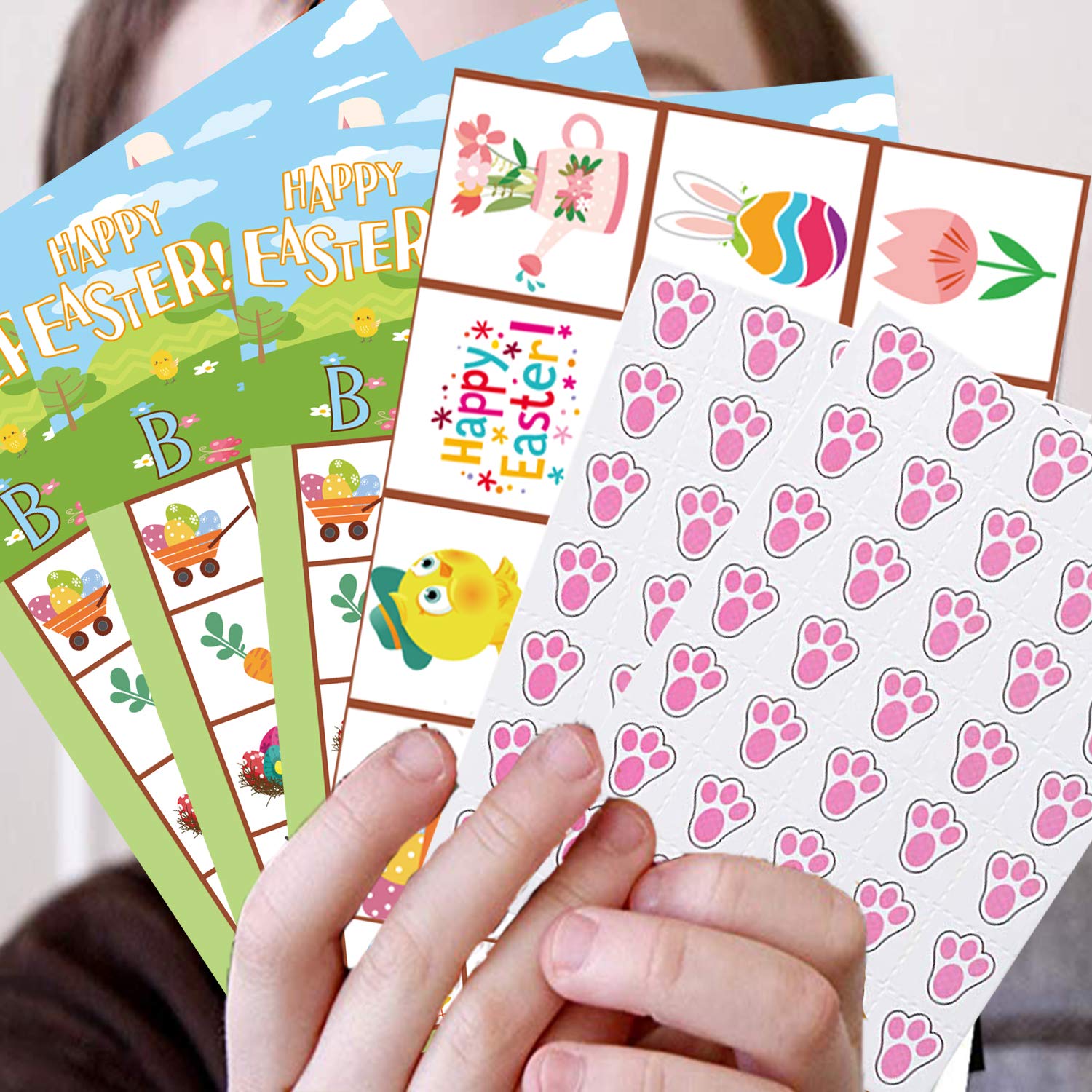 Funnlot Easter Games for Party Easter Bingo Game for Kids with 24 Players Easter Party Supplies for Family Classroom Activities