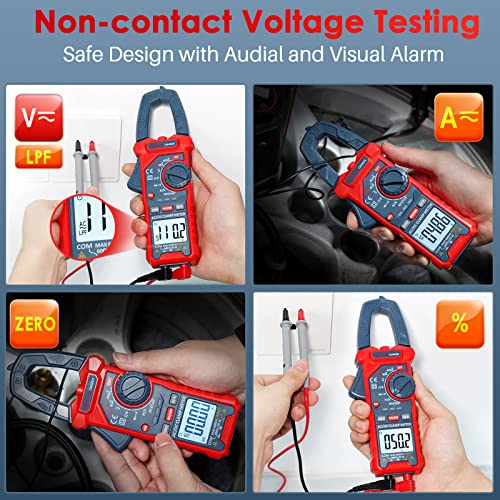 AstroAI Digital Clamp Meter Multimeter 4000 Counts Auto-ranging Amp Tester Measuring AC/DC Voltage & Current, Resistance, Capacitance, Frequency, Continuity, Live Wire Test, NCV Detection