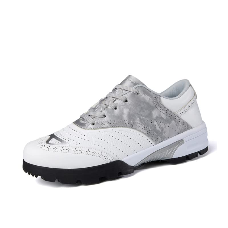 AOLEXWU Golf Shoes Men Spikeless Comfortable Anti Slip Walking Footwears Shock Resistant Breathable Golf Training Sneakers Grey