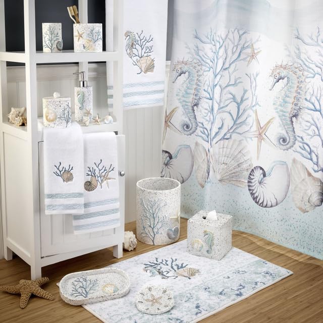 Avanti Linens Terrazzo Soft Coastal Terrazo Collection, Shower Curtain, Multicolor
