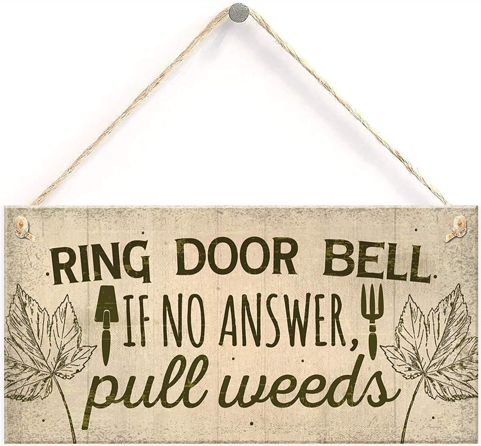 Funny Ring The Door Bell Wall Door Gate Sign Garden Shed Nan Mum Home Friend Gift 10" X 5"