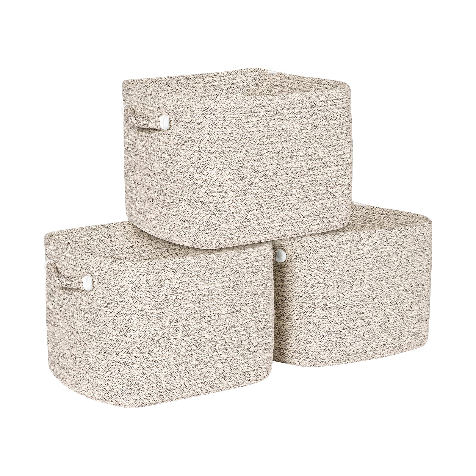 Syeeiex Cube Storage Bins, [3-Pack] 13x13x13 Storage Cube Bins, Collapsible Storage Cubes, Storage Baskets, Fabric Storage Bins for Storing Cloths, Books on Bedroom or Living Room(With Hard Bottom)