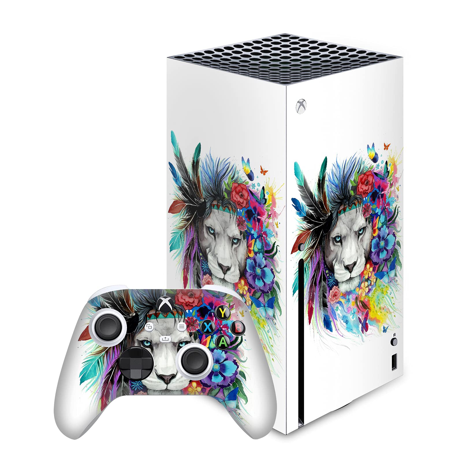 Head Case Designs Officially Licensed Pixie Cold King Of The Lions Art Mix Vinyl Sticker Gaming Skin Decal Cover Compatible With Xbox Series X Console and Controller Bundle