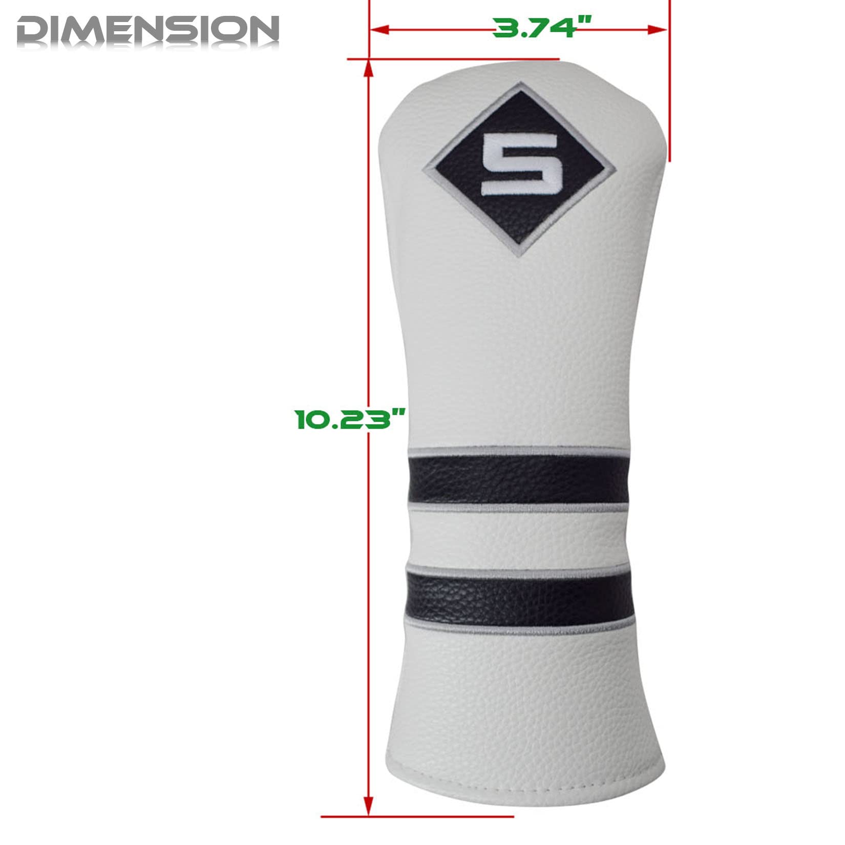 Asports Use Golf Head Cover, Classic Black and White Matching Golf Headcover Fits Fairway Wood (Black)