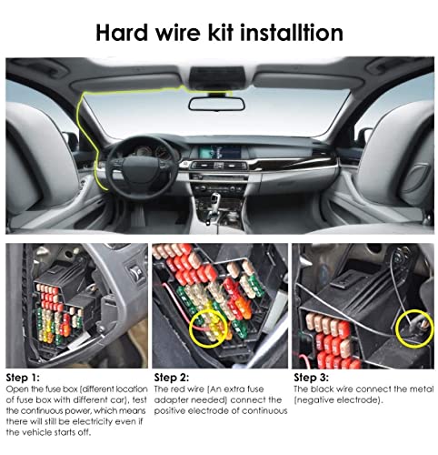 ATYFUER Dash Cam Hardwire Kit GPS Charger Cable GPS Navigator Charger Cable Mini USB Hard Wire Kit Dash Cam Power Cable for 12V Car and 24V Truck(11.5ft)