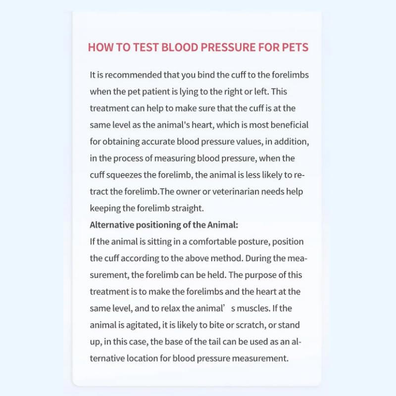 Contec08A Vet Veterinary Animal Use Blood Pressure Monitor 3 Cuffs 6-11CM 10-19CM 18-26 CM