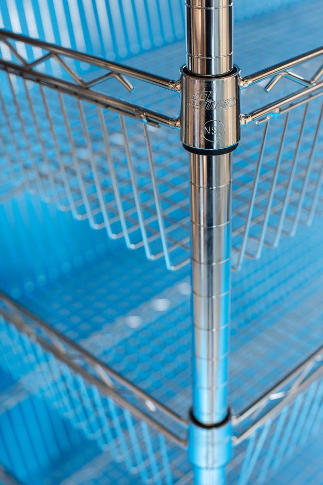 Omega 18" Deep x 24" Wide x 63" High 4 Tier Stationary Chrome Basket Unit