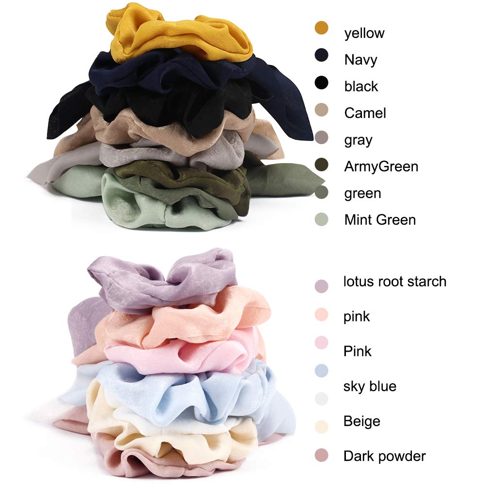 Ondder Hair Scrunchies for Women: Cute Bow Ribbon Elastic Hair Bands, Ponytail Holders and Hair Accessories
